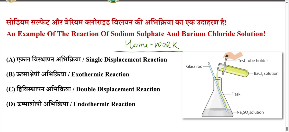 An Example Of The Reaction Of Sodium Sulphate And Barium Chloride Solutio..
