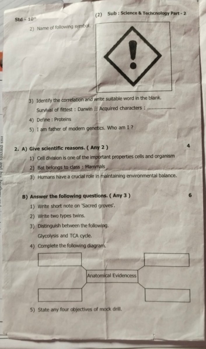 2) Name of following symbol. Symbol with exclamation mark 3) Identify t..