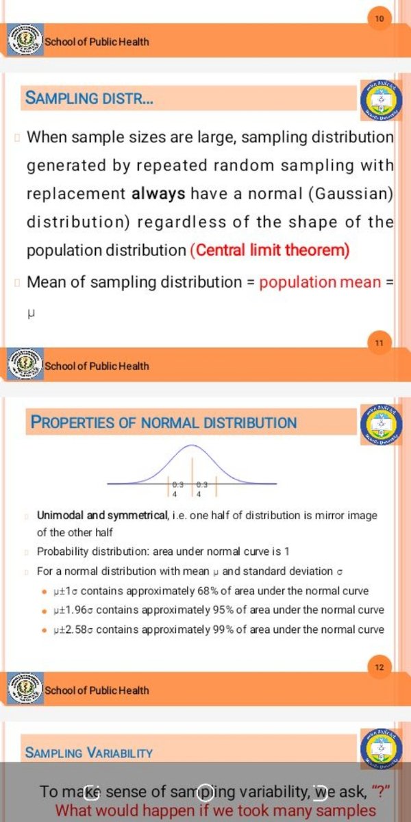 School of Public Health SAMPLING DISTR... When sample sizes are large,