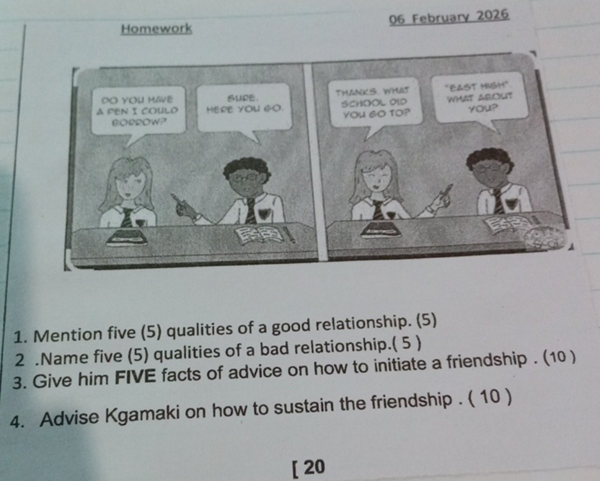 Homework 06 February 2026 [Image: A two-panel comic strip. Panel 1: A