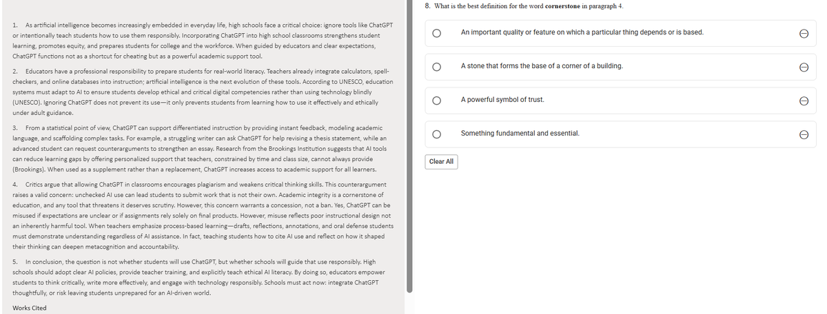 What is the best definition for the word "cornerstone" in paragraph 4? A..