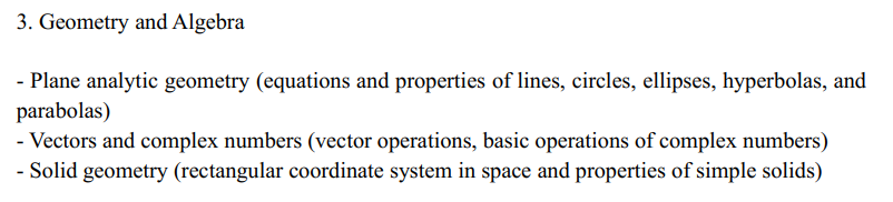 Geometry and Algebra Plane analytic geometry (equations and properties o..
