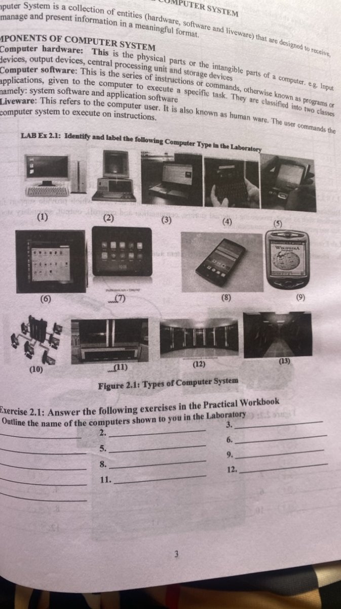 LAB Ex 2.1: Identify and label the following Computer Type in the Laborat..