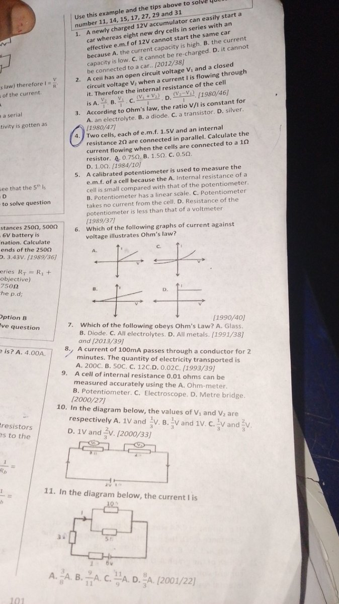 Here are some multiple-choice questions related to electricity and circui..