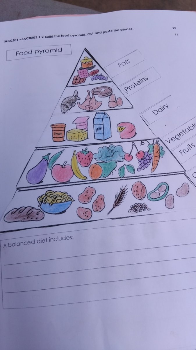 IAC0201-IAC0203.1.2 Build the food pyramid. Cut and paste the pieces. Fo..