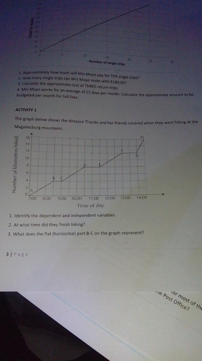 Here are two activities with questions based on graphs: Activity 1 Grap..