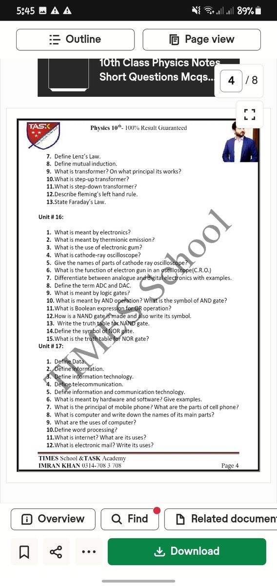 Here are several short questions from Physics, Units 16 and 17: Unit # 1..