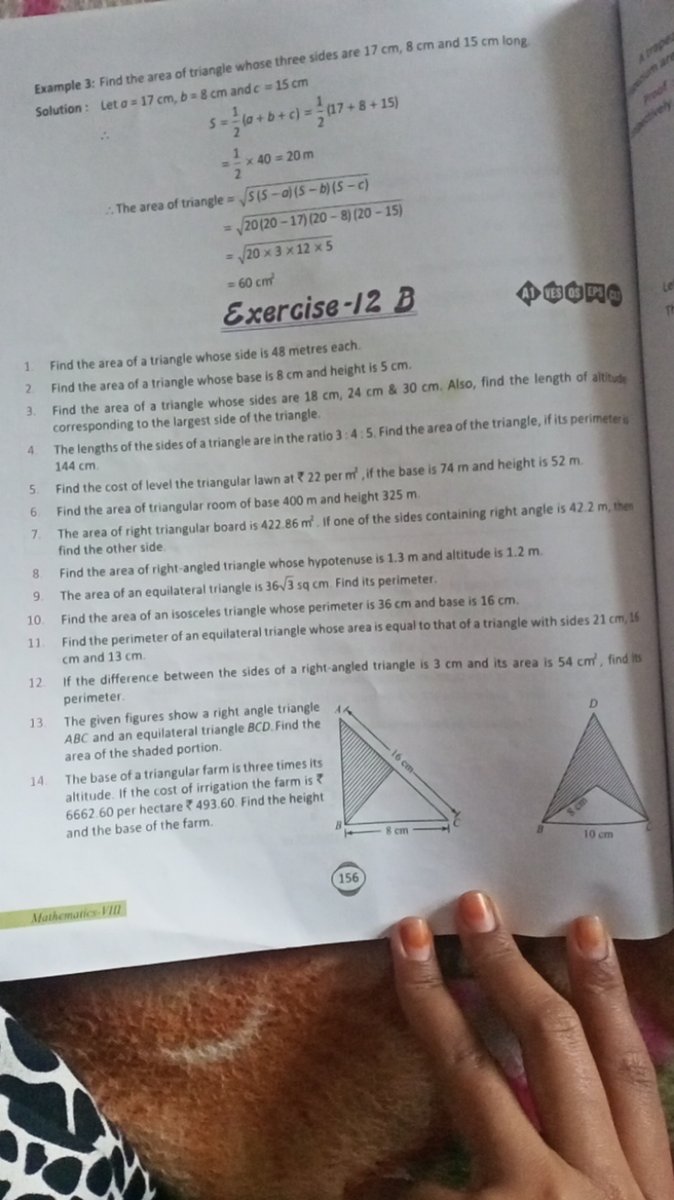 The given figures show a right angle triangle ABC and an equilateral tria..