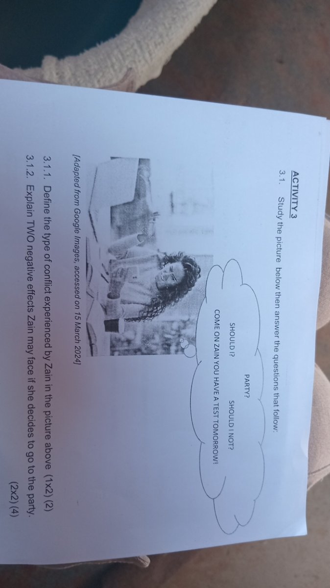 ACTIVITY 3 3.1. Study the picture below then answer the questions that f..