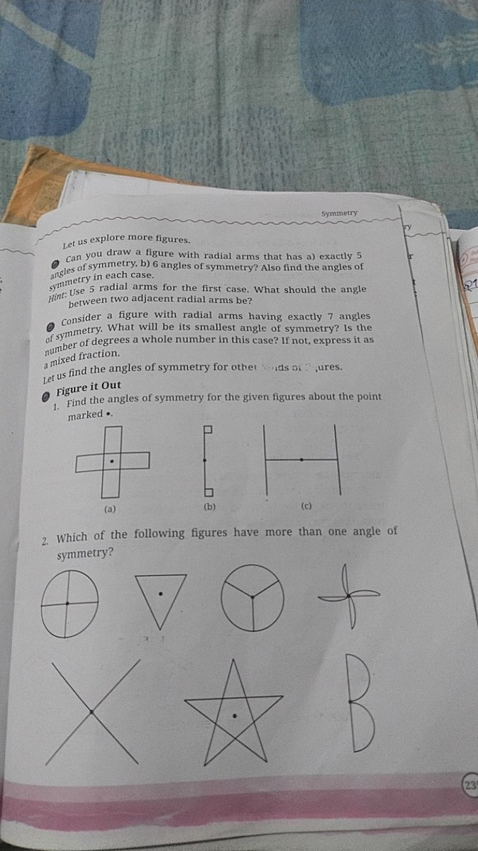 Let us explore more figures. Can you draw a figure with radial arms that..