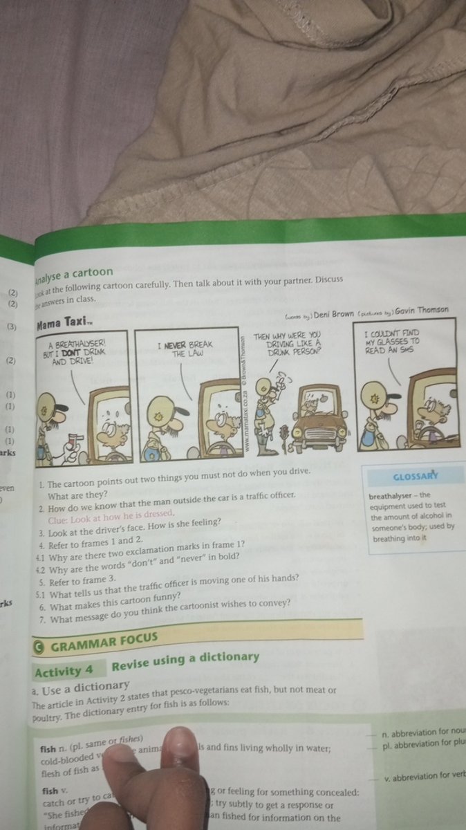 Analyse a cartoon Look at the following cartoon carefully. Then talk abou..