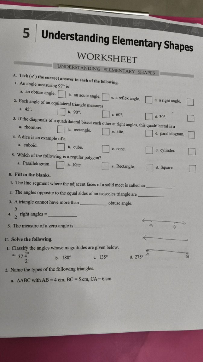 5 Understanding Elementary Shapes WORKSHEET UNDERSTANDING ELEMENTARY SH..