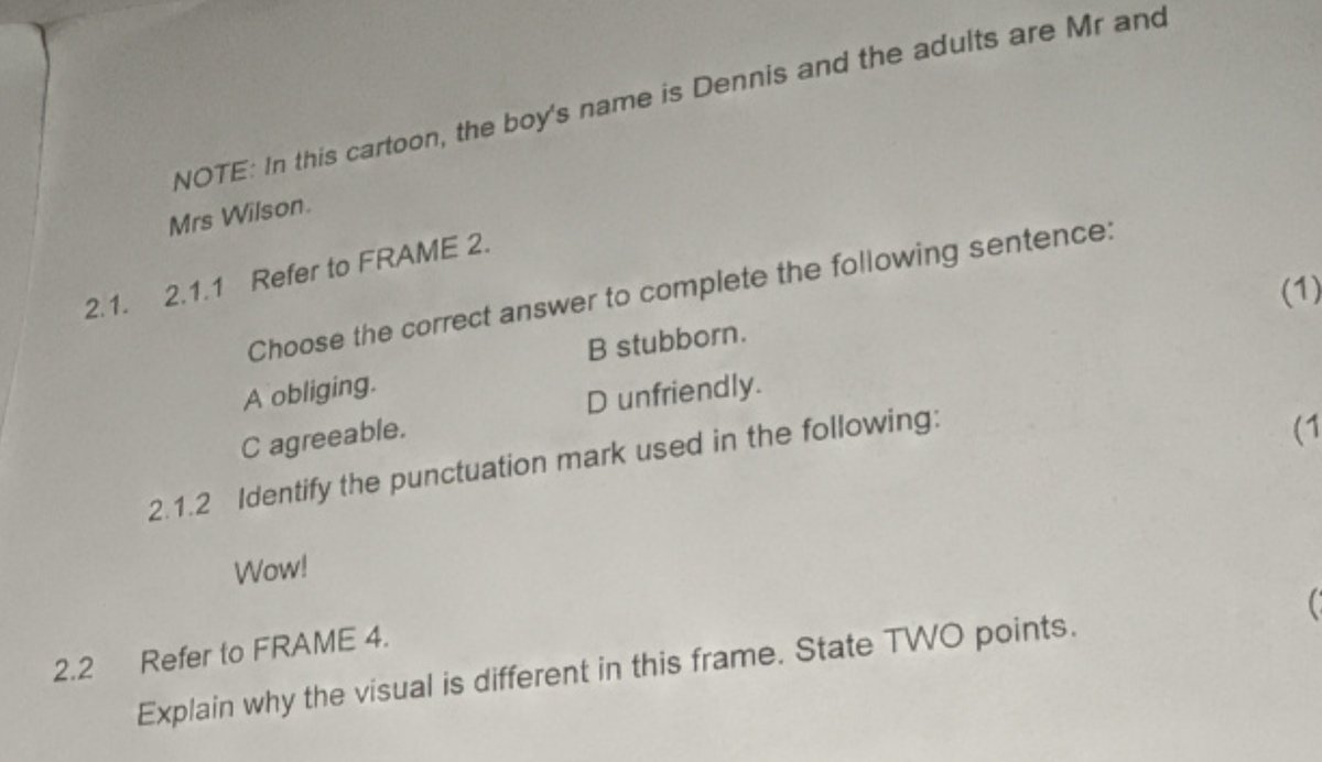 NOTE: In this cartoon, the boy's name is Dennis and the adults are Mr and..