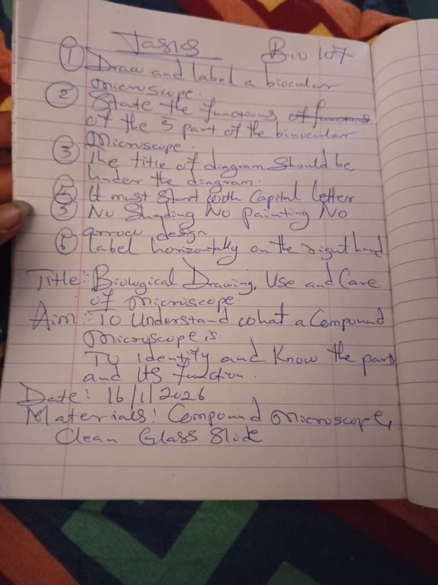 Here are the tasks: Draw and label a binocular microscope. State the fun..