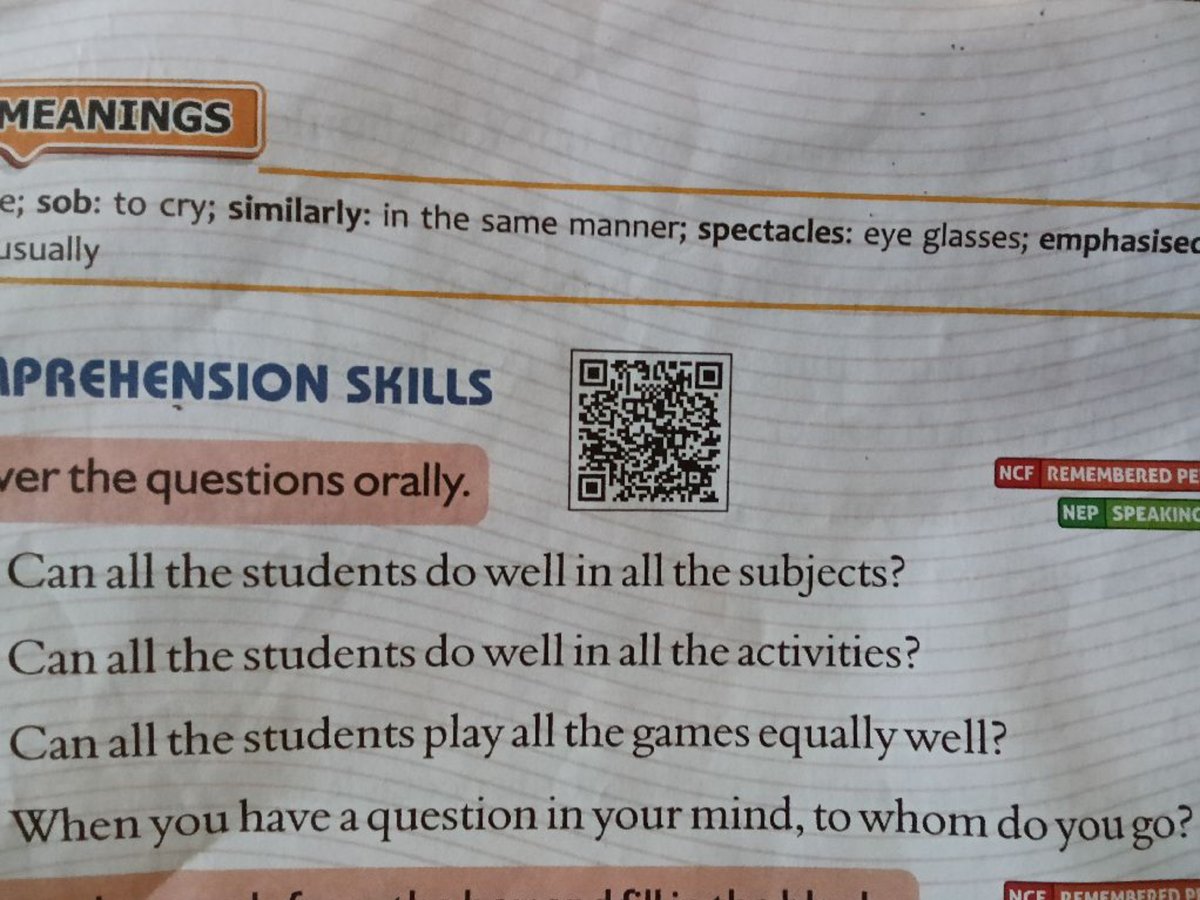 Answer the questions orally. Can all the students do well in all the sub..