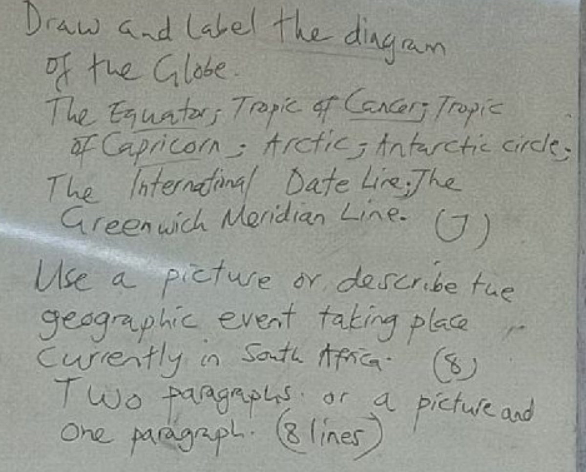Draw and label the diagram of the Globe. The Equator, Tropic of Cancer, T..