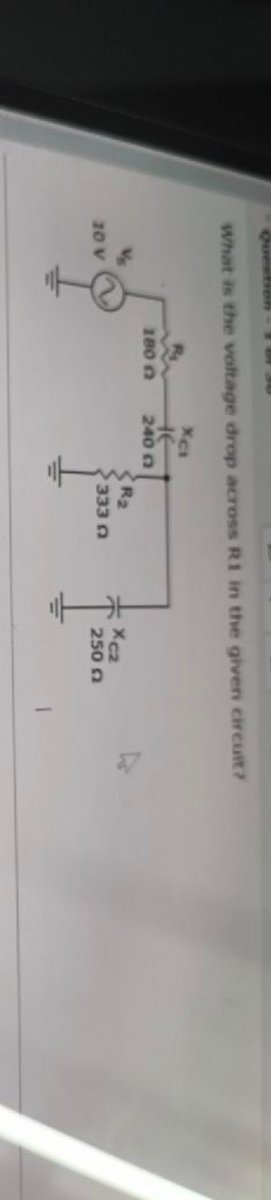 What is the voltage drop across R1 in the given circuit? (The circuit di..