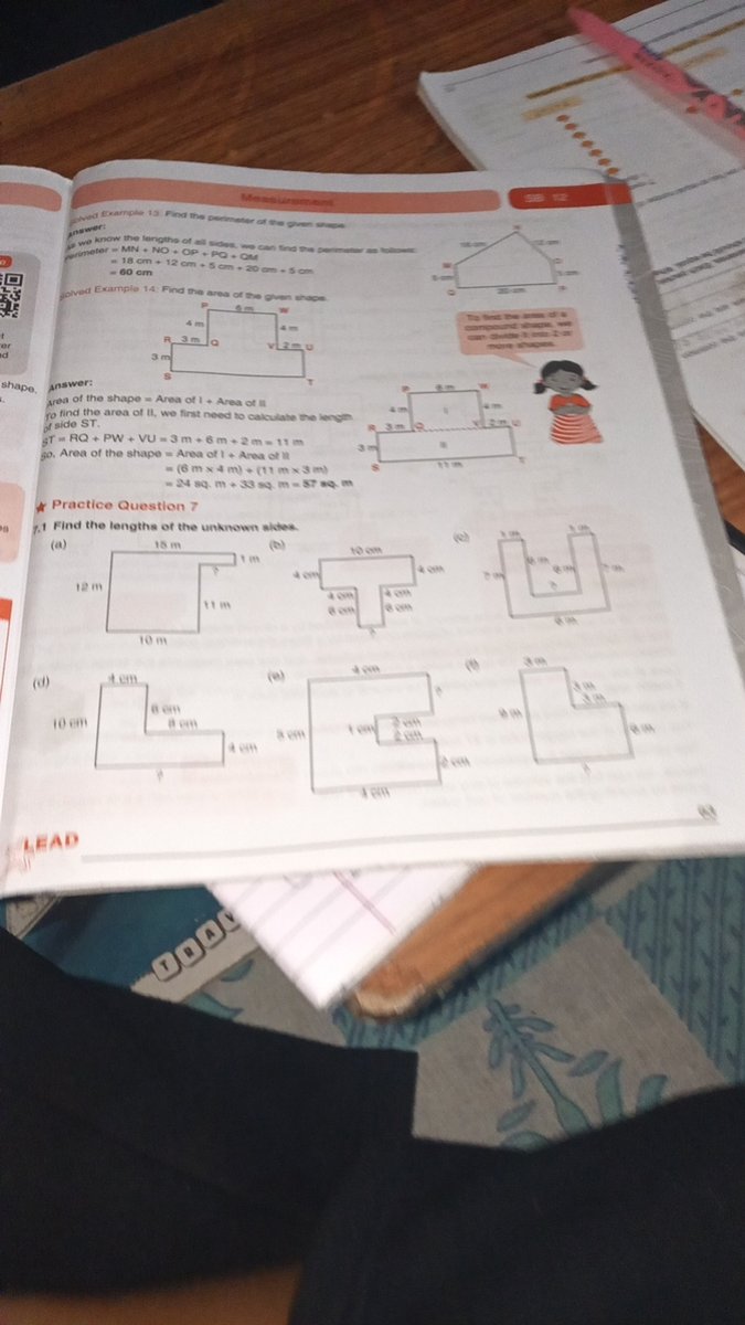 Practice Question 7 Find the lengths of the unknown sides. (a) 15 m 12 m
