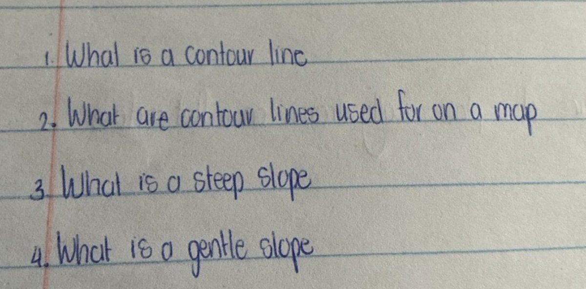 What is a contour line? What are contour lines used for on a map? What is..