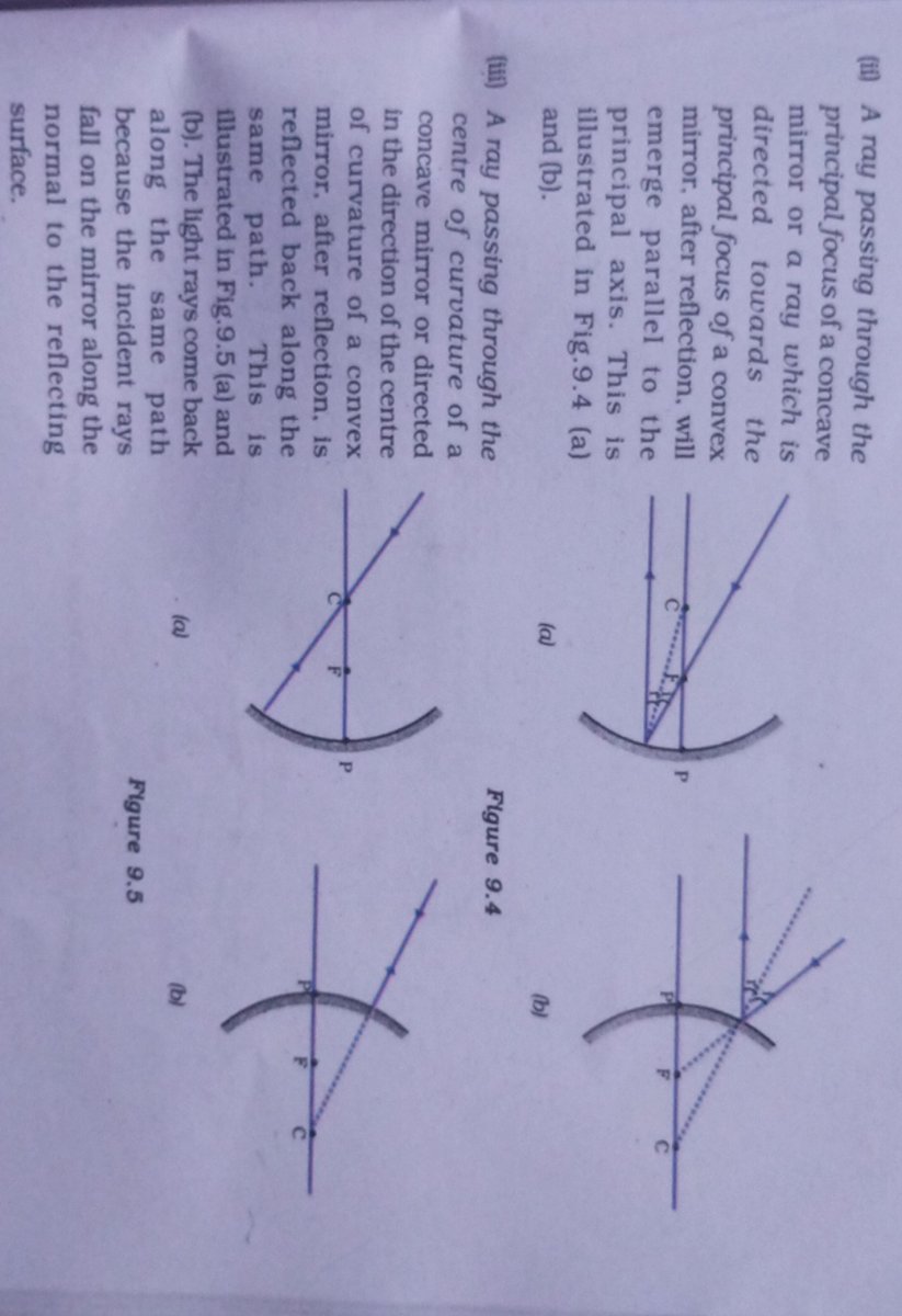 (ii) A ray passing through the principal focus of a concave mirror or a r..