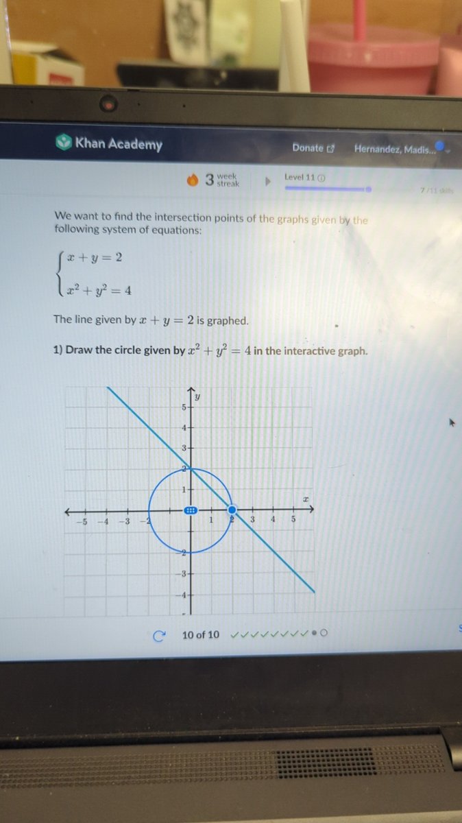 We want to find the intersection points of the graphs given by the follow..