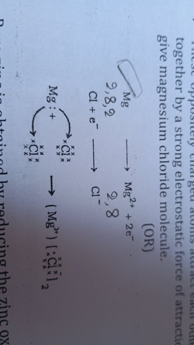 The provided image illustrates the formation of a magnesium chloride mole..