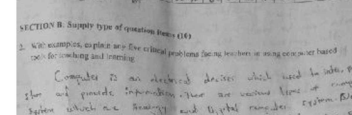 SECTION B. Supply type of question items (10) With examples, explain any..