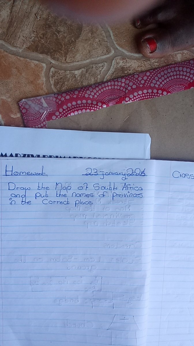 Draw the Map of South Africa and put the names of provinces in the correc..