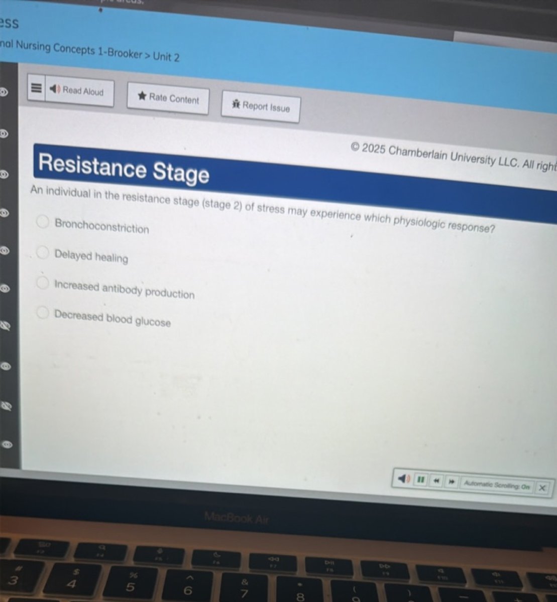 Resistance Stage An individual in the resistance stage (stage 2) of stres..