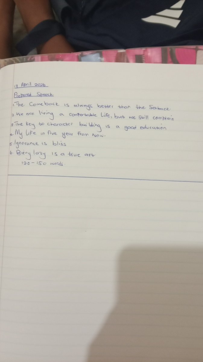 13 April 2026 Prepared Speech: The Comeback is always better than the Se..