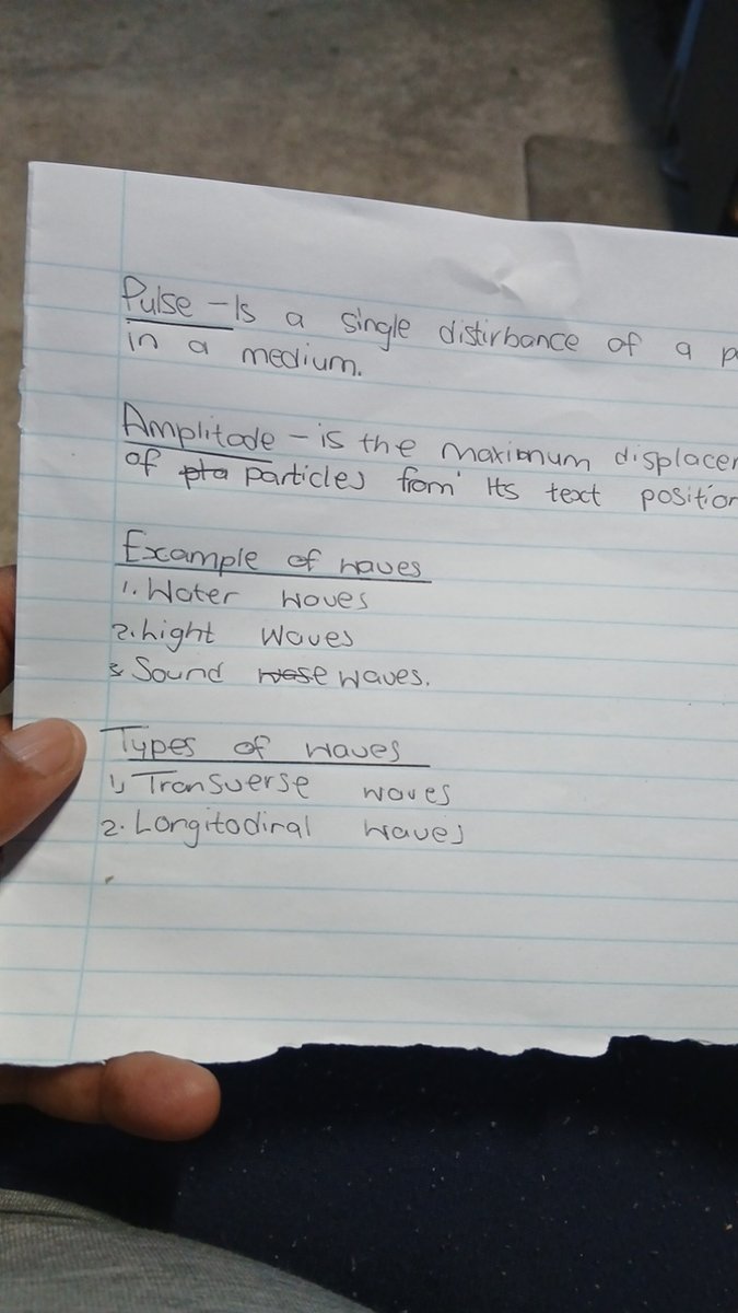 Pulse - Is a single disturbance of a particle in a medium. Amplitude - I..