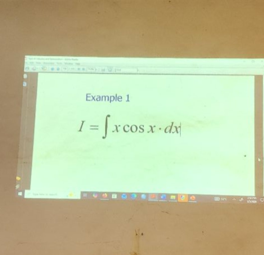 Example 1 I = \int x \cos x \cdot dx | Filo
