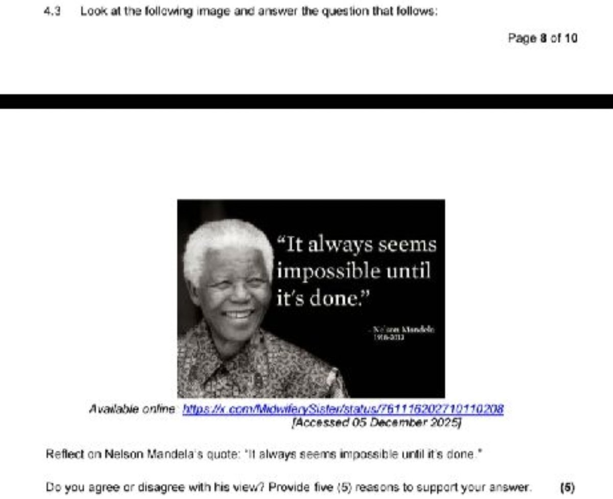 Reflect on Nelson Mandela's quote: "It always seems impossible until it's..