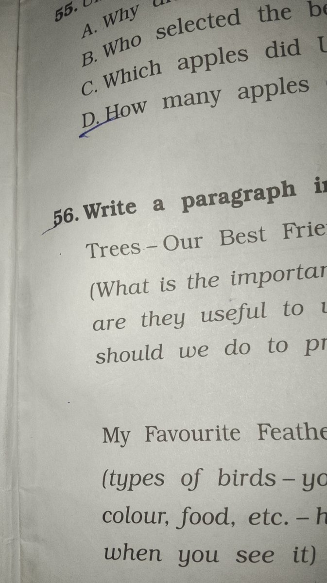 Write a paragraph on: Trees - Our Best Friends (What is the importance o..