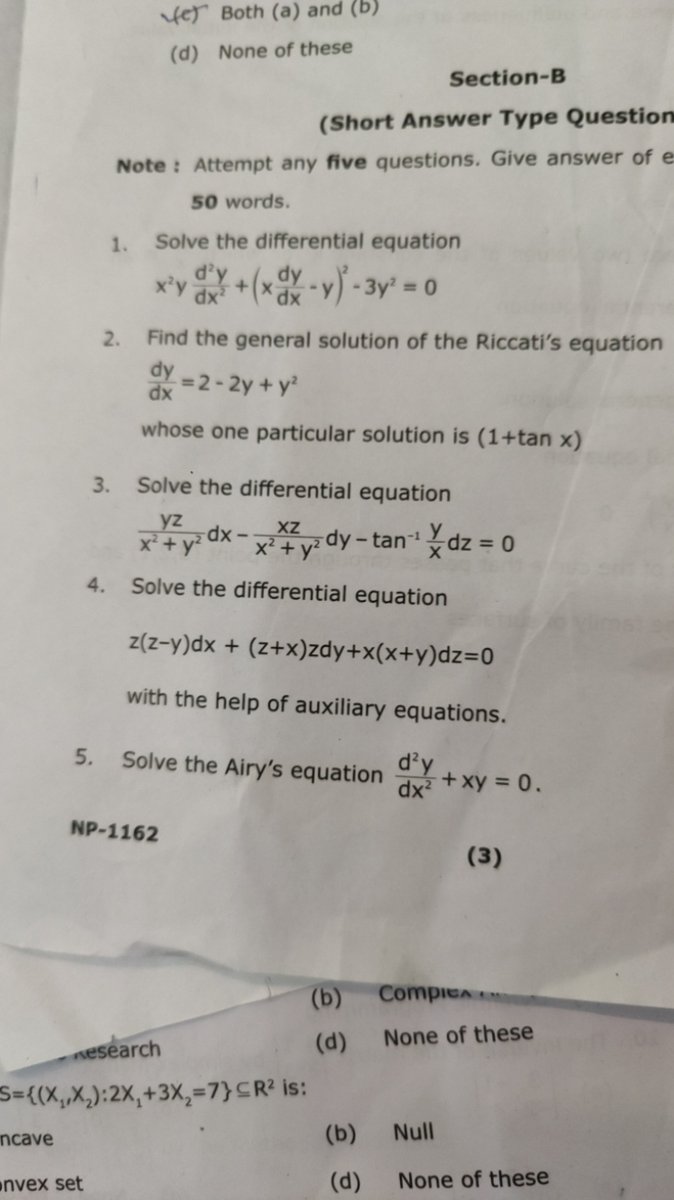Section-B (Short Answer Type Question) Note: Attempt any five questions.