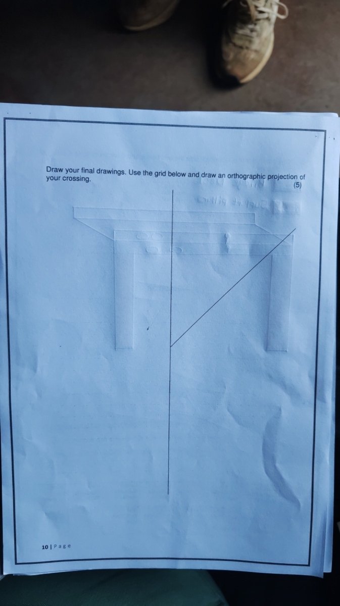 Draw your final drawings. Use the grid below and draw an orthographic pro..