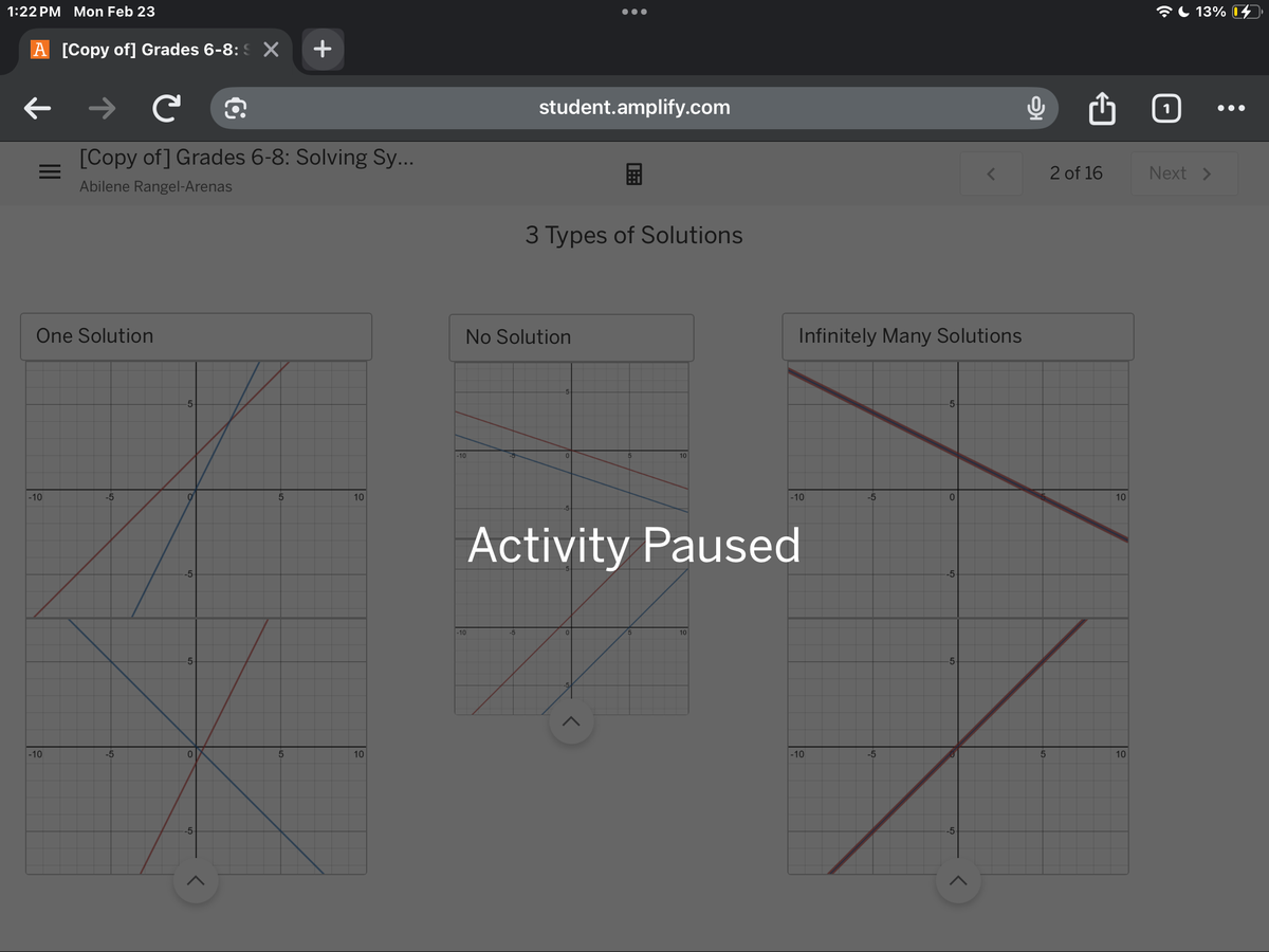 The image displays three graphs illustrating "3 Types of Solutions" for s..