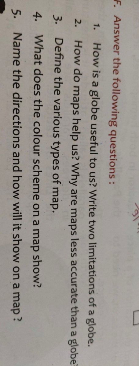 Answer the following questions: How is a globe useful to us? Write two l..