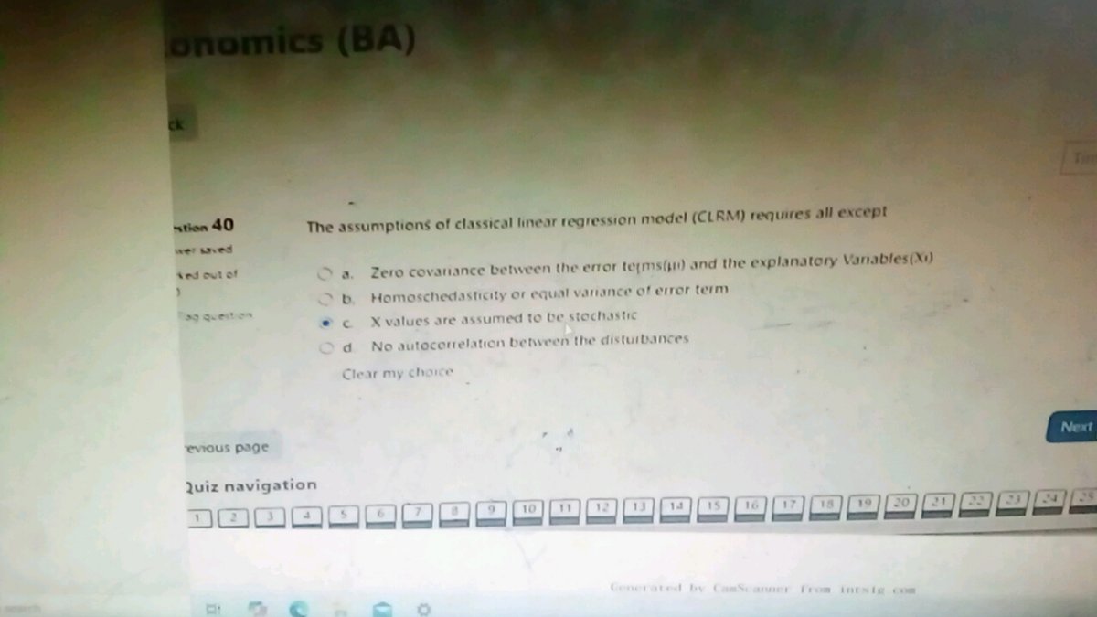 The assumptions of classical linear regression model (CLRM) requires all