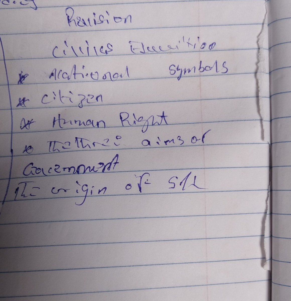 Revision Civics Education National Symbols Citizen Human Rights The three..