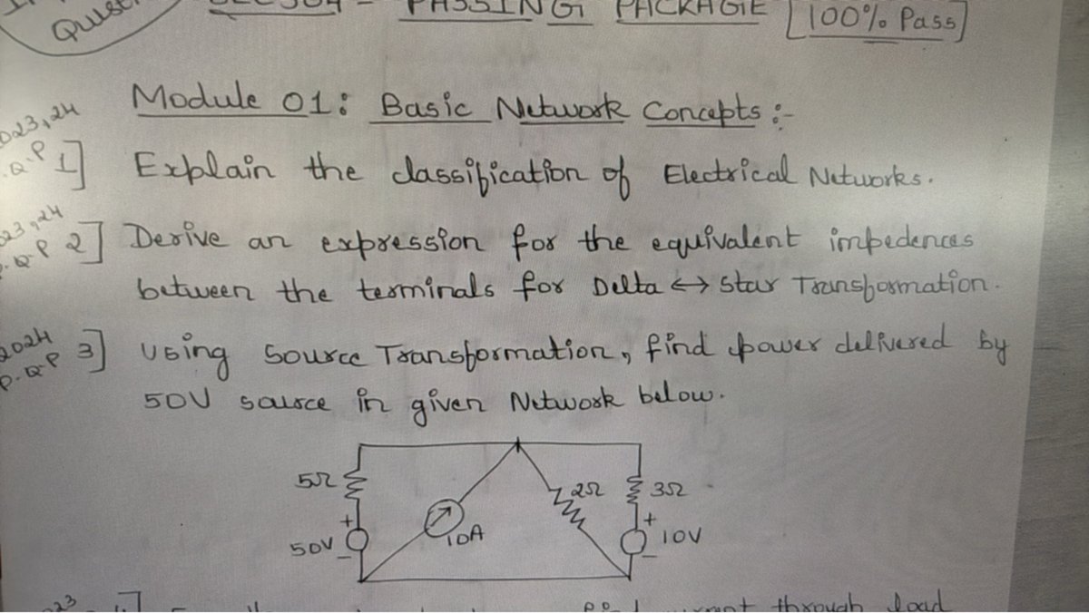 Module 01: Basic Network Concepts Explain the classification of Electric..