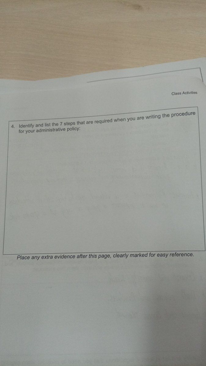 Class Activities Identify and list the 7 steps that are required when yo..