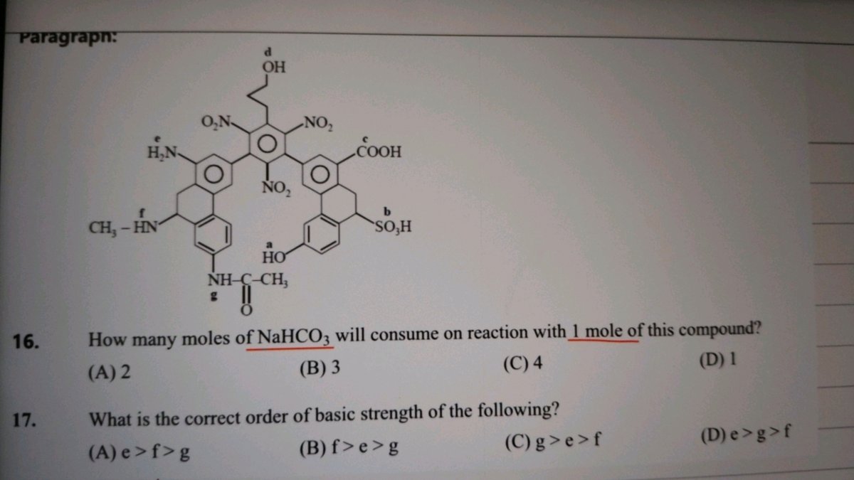 Paragraph: [Diagram of a complex organic compound with various functiona..