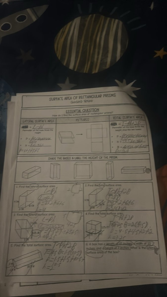 SURFACE AREA OF RECTANGULAR PRISMS Guided Notes ESSENTIAL QUESTION How d..