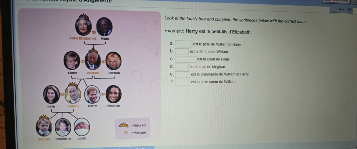 Look at the family tree and complete the sentences below with the correct..
