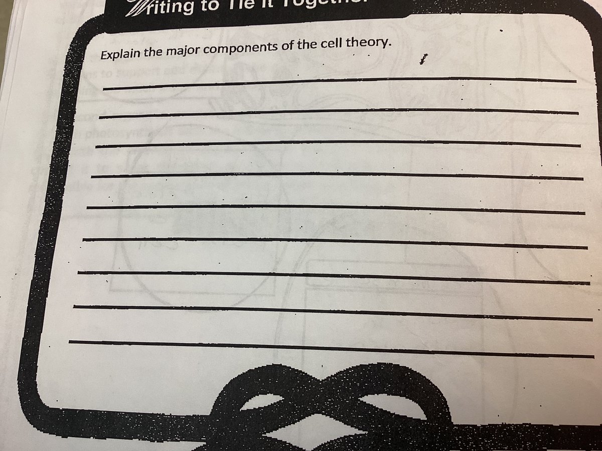 Explain the major components of the cell theory. | Filo