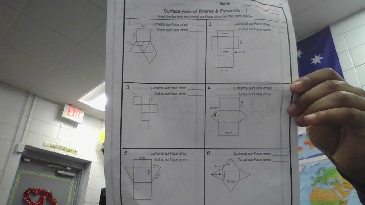 Surface Area of Prisms & Pyramids - 1 Find the lateral and total surface