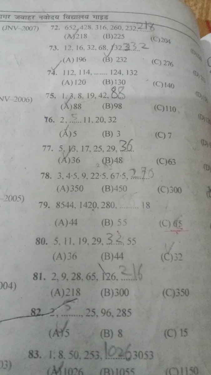 Here are some number series questions. Find the missing number in each se..
