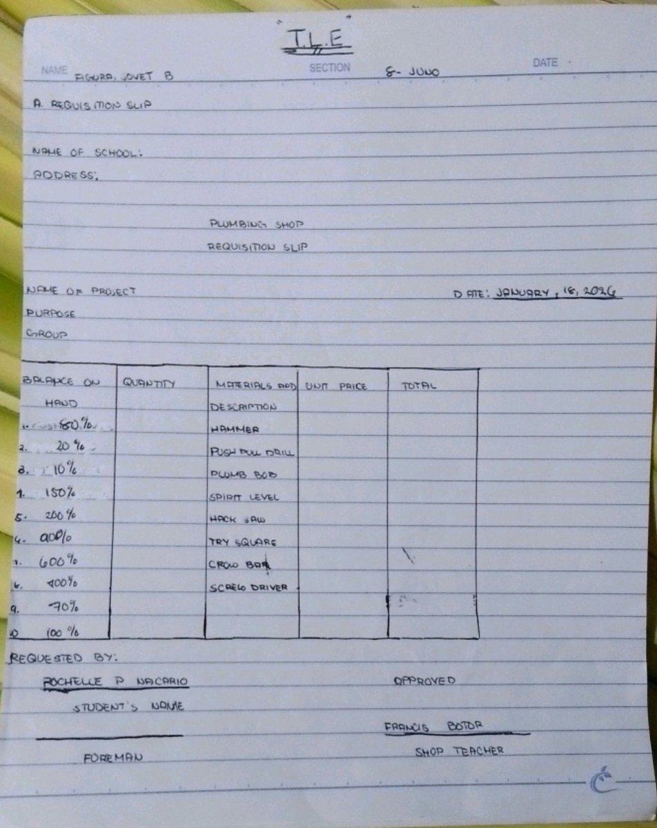 The user has provided an image of a requisition slip form. The form inclu..