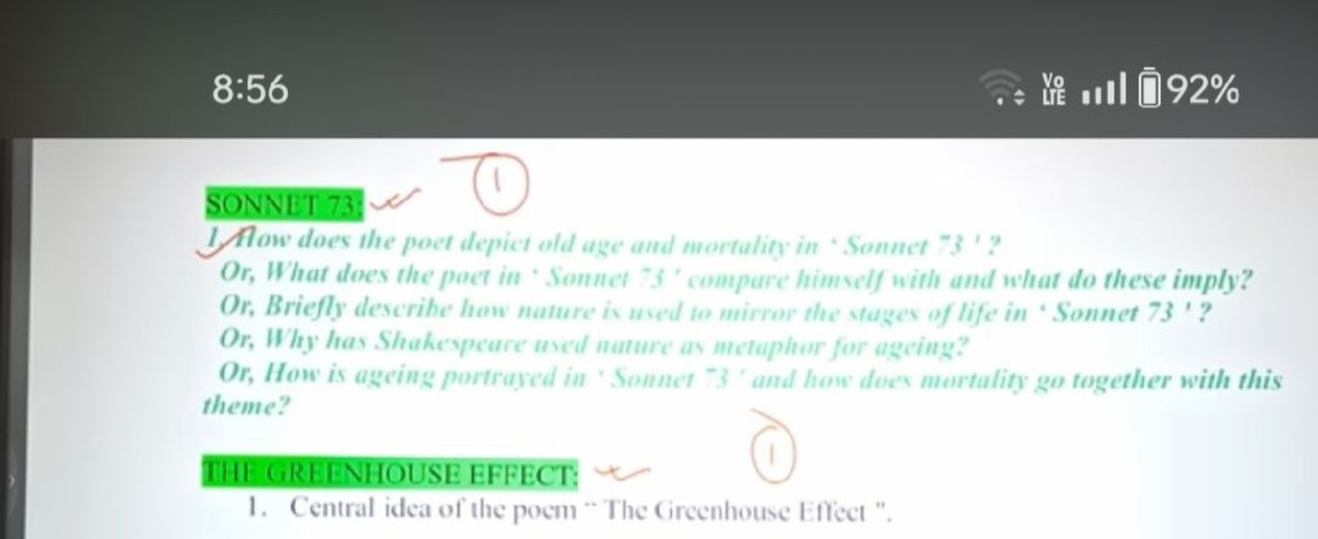 SONNET 73 How does the poet depict old age and mortality in 'Sonnet 73'?
